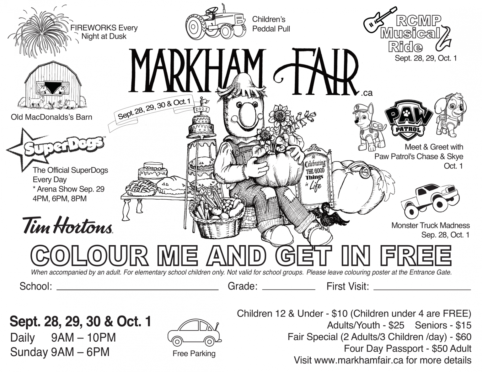 Tim Hortons® Colour Me In Page – Markham Fair